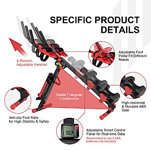 Goplus 4 in 1 Folding Rowing Machine, AB Crunch Workout Machine w/3-Level Angle & Adjustable Tension, Control Panel, Multi-function Rower AB Fitness Equipment for Home & Gym Use