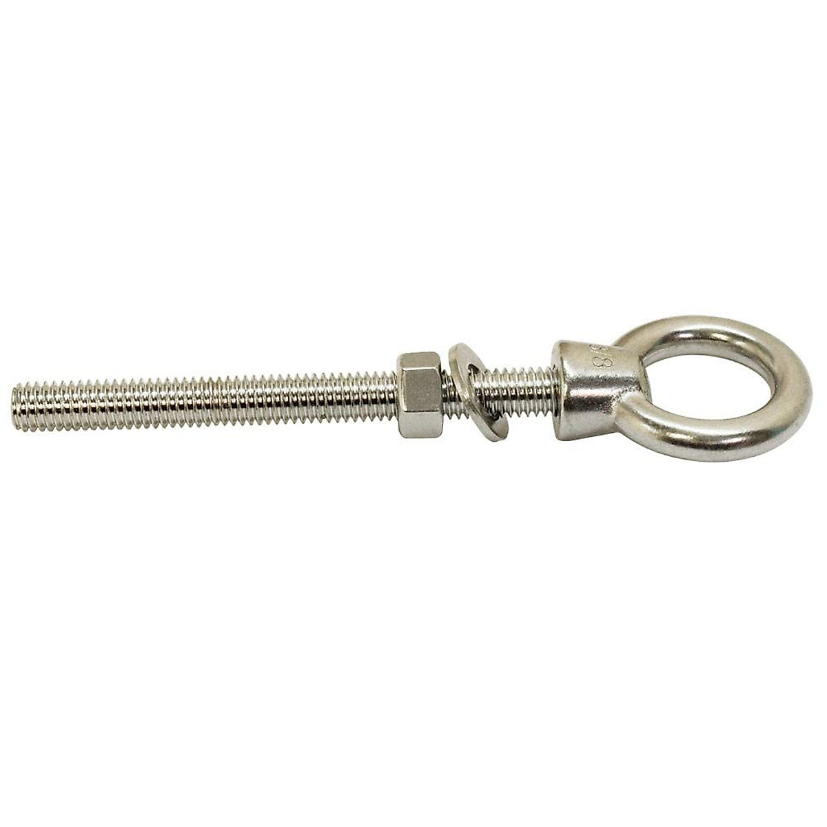 3/8 Inch x 6 Inch Stainless Steel Marine Shoulder Eye Bolt Capacity 1,000 Pounds
