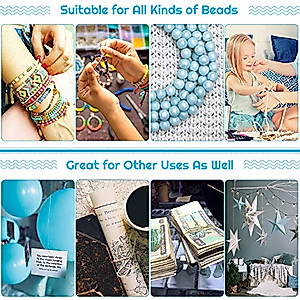 Stretchy String for Bracelets, Cridoz 5 Rolls Clear Elastic String Stretch Cord Jewelry Bead Bracelet String with 2 Pcs Beading Needles for Seed Beads, Pony Beads, Bracelets and Jewelry Making (Assort