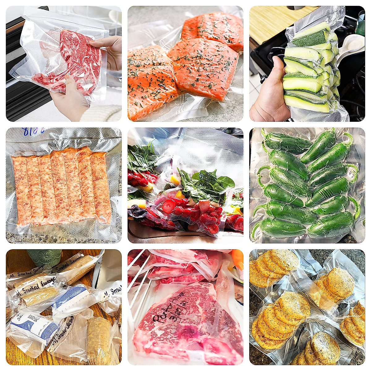 GERYON Vacuum Sealer Bags, 11" x 120' Rolls with Cutter Box, 4 Mill Vacuum Seal Bags for All Vacuum Sealer Machines, Perfect for Food Storage, Meal Prep, Sous Vide Cooking