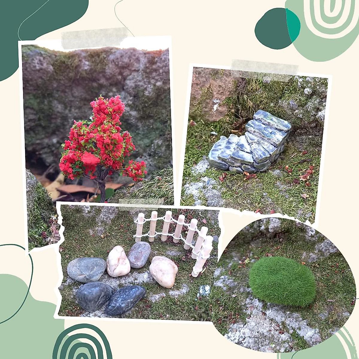 Mini Zen Garden Accessories, Outdoor Fairy Garden Miniatures, Sandbox Decorations, Zen Tray Items, Terrarium Ornaments, Dollhouse Supplies, Desk Top Figurines, Bonsai Decorative Craft Tools Kit