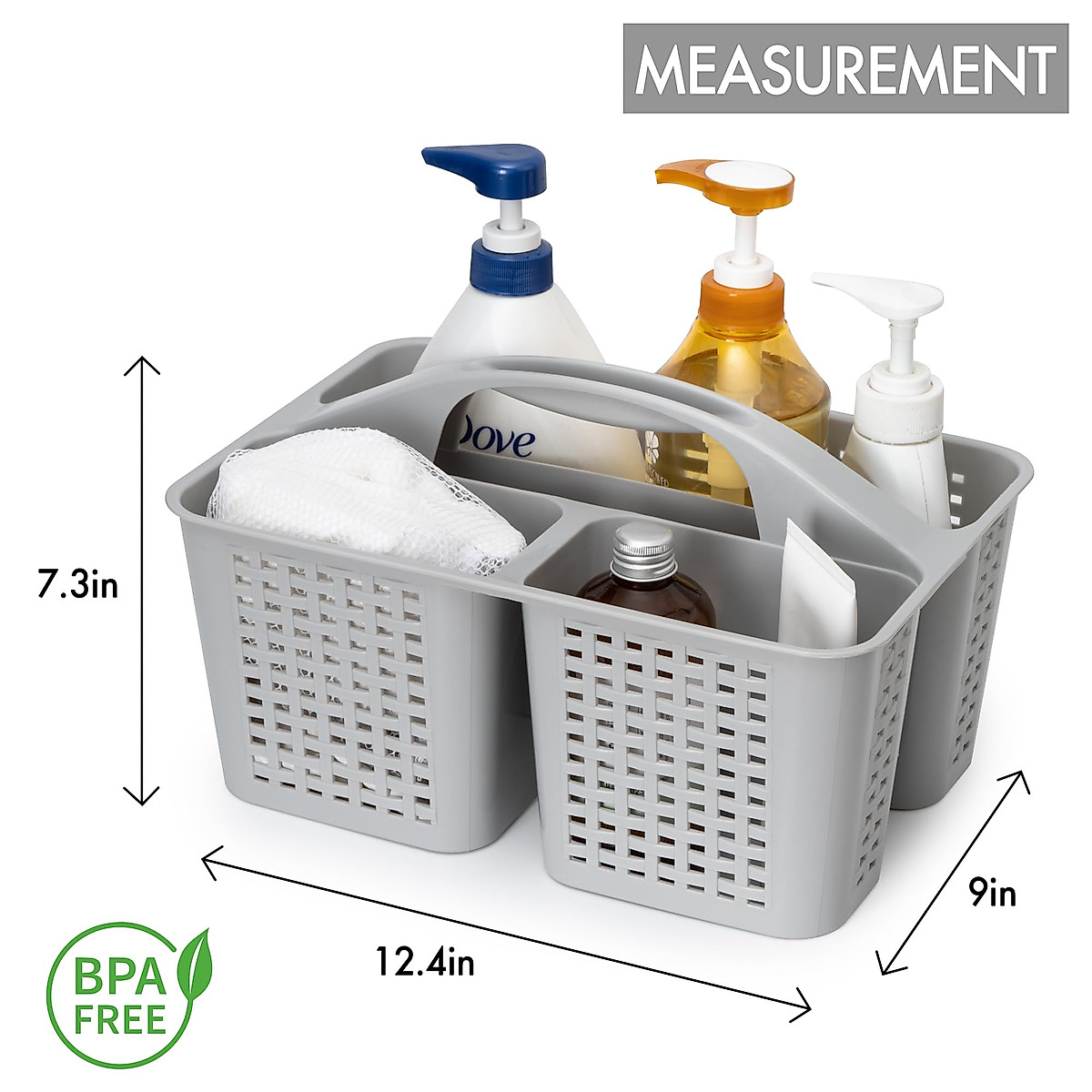 Tiawudi Portable Shower Caddy, Caddy Organizer with Handle, Plastic Shower Basket Hold Soap, Shampoo, Hair Supplies and Beauty Products, Cleaning Supplies Organizer for Home, Dorm, Shelf and Cabinet