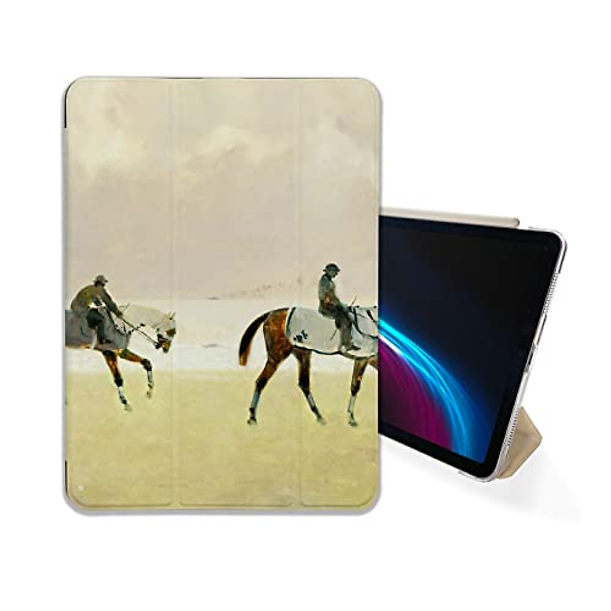 Kawaii Runing Men Horse Animal case Compatible with iPad Mini Air Pro 7.9 8.3 9.7 10.2 10.9 11 12.9 inch Pattern Cover New 2022 2021 Trifold Stand 3 4 5 6 7 8 9 Generation 40 (8.3 Mini 6)