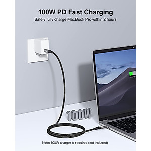 [6.6ft] USB4 Cable Compatible with Thunderbolt 4 Cable, SAILLIN Nylon Braided USB C Cable with 40Gbps, 100W Charging, 8K/5K/4K@60Hz Display for Thunderbolt 3 Cable/MacBook Pro/Apple Studio Display