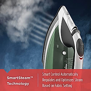 BLACK+DECKER Vitessa Advanced Steam Iron, ICR2020, Even Steam Nonstick Soleplate, Auto Shutoff, Tangle-Free Retractabel Cord, Green