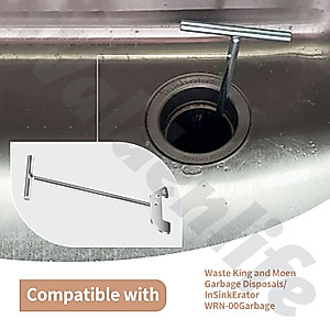 Garbage Disposer Unjamming Wrench & Garbage Disposal Wrench Tool, for InSinkErator/Moen Garbage Disposal Used To Un-Jam/Food Garbage Disposal And Dislodge Jams or Clutter From Above The Sink, Silver