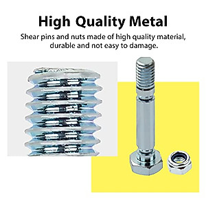 Shear pins and Nuts 303160355P / 303160355 Compatible with Powersmart Snowblowers Part Set Four
