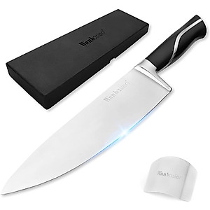 Wanbasion Chef Knife Professional 8 inch, Stainless Steel Kitchen Knife with Finger Guard, Sharp Knife for Cutting Meat