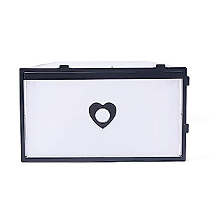 TBVECHI Clear Drawer Shoe Box Foldable & Stackable Organizer Case Foldable Sneaker Display Box Shoe Storage Organizers 12.2 x 8.3 x 4.7in (Black - 24 pack)