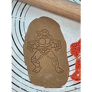 Premium Quality Ninja Turtle Michelangelo 6” Cookie Cutter and Mold Produced by 3D Kitchen Art