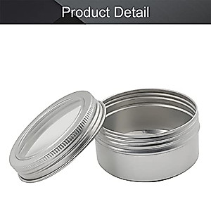 Othmro 3.4 oz Round Metal Tins Aluminum Tin Cans Jar Refillable Containers 100ml Tin Cans Tin Bottles Containers with Screw Lid for Lip Balm Crafts Cosmetic Candles Silver 68×35mm