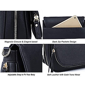 Crossbody Bags for Women Small Pu Leather Over the Shoulder Purses and Flap Cross Body Handbags with Multi Pockets