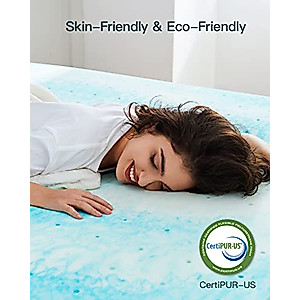 PERLECARE 3 Inch Queen Memory Foam Mattress Topper for Pressure Relief, Cooling Gel Infusion, CertiPUR-US Certified