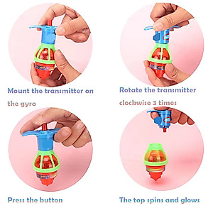 9Pack LED Light Up Spinning Tops with Gyroscope, LED Flashing Spinning Toys for Kids, Party Favors Goodie Bag Fillers Glow Dark Party Supply Bulk Toys