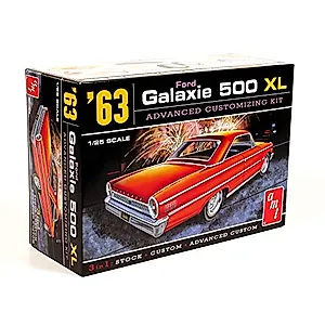 AMT 1963 Ford Galaxie 1/25 Scale Plastic Model Kit, White, AMT1186