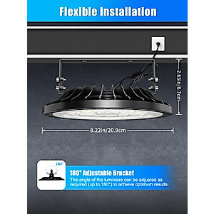 UFO LED High Bay Lights 100W 10 Packs,Super Bright 10000LM High Bay LED Shop Lights,6500K Daylight High Bay LED Lights,Waterproof High Bay Lighting,LED High Bay Light for Factory Warehouse Workshop