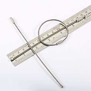 bayite Stainless Steel Wire Keychains 2mm Cable Key Rings Luggage Loops Tag Keepers Heavy Duty Pack of 20 (Cable Length: 6 inches)