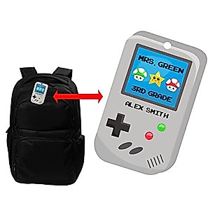 Personalized Gamer Bookbag Backpack Bag Tag for Back to School Tote Backpack Identifier Tag with Custom Name and Options - 4in x2.5in