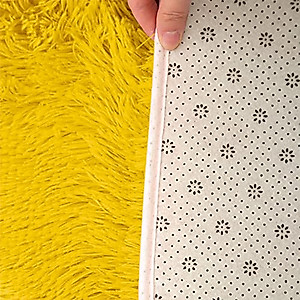 3PCS Bathroom Rugs Sets, Solid Color Bathroom Toilet Floor Mat Toilet Lid Cover Rugs Toilet Carpet Anti-Slip Mat Super Absorbent Plush Bathroom Carpets Mats for Bathroom (Yellow)