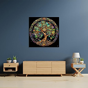 JFYHAB DIY 5D Diamond Painting Kits for Adults Diamond Art Tree of Life Diamond Painting Full Drill Crystal Rhinestone Embroidery Craft Kits for Home Wall Decor Gifts, 12x12inch