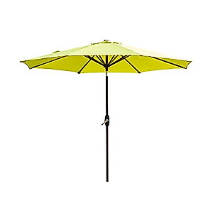 WO Home Furniture Patio Umbrella 9ft Outdoor Market Table Round Umbrella Sun Shade (Lime Green)