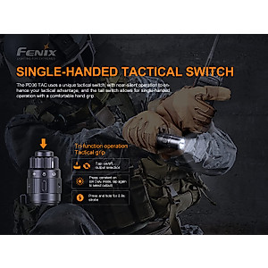 Fenix PD36 TAC Tactical Flashlight, 3000 Lumen USB-C Rechargeable, with LumenTac Organizer