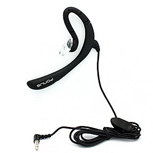 Wired Headset Mono Handsfree Earphone 3.5mm Headphone Boom Microphone Single Earbud [Black] for Verizon Samsung Galaxy J3 Mission Eclipse - Verizon Samsung Galaxy J7 V (2017)