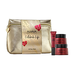 AHAVA At Your Best Skincare Trio Set - Includes Advanced Deep Wrinkle Cream, Overnight Deep Wrinkle Mask & Lip Line Wrinkle Treatment, enriched with Exclusive Dead Sea Osmoter