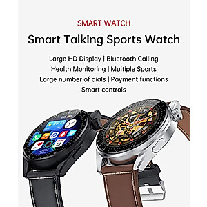 NW HANDA HK3 Pro Smart Watch for Men Women, Fitness Tracker Smartwatch with Heart Rate Blood Pressure Sleep Monitor Pedometer Bluetooth Call IP68 Waterproof Activity Tracker (Black+Brown)