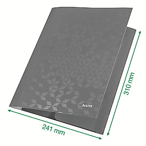 Leitz 3-Flap Folder, Holds up to 250 A4 Sheets, Elastic Closure, Flexible Plastic, Assorted Set of 6, Wow Range, 39821099