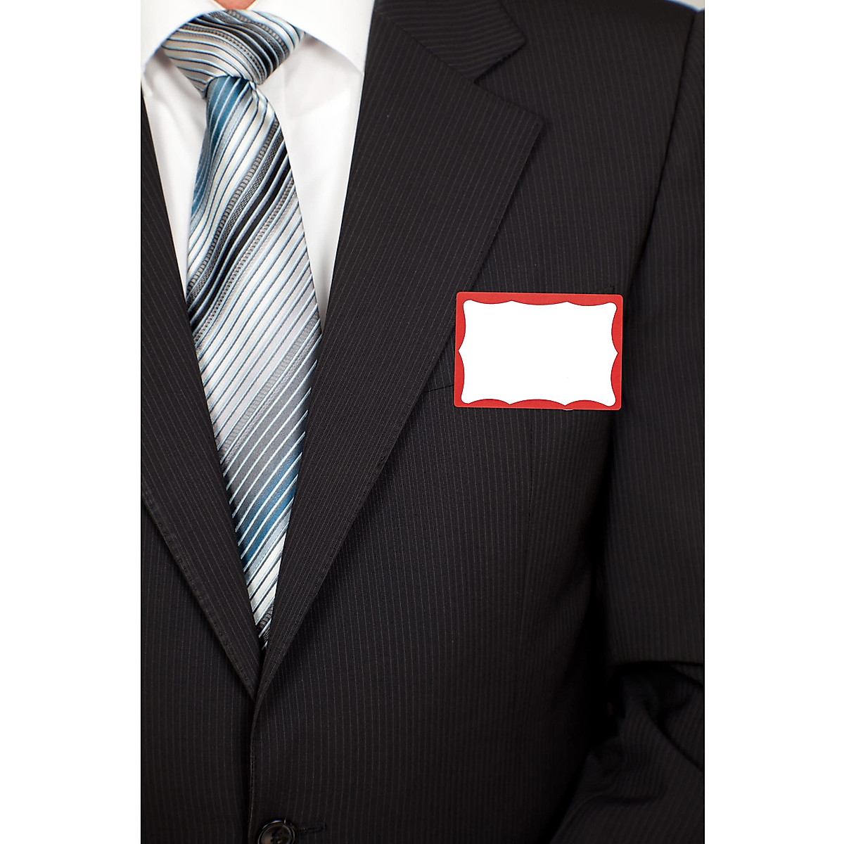 1InTheOffice Sticker Name Tags, Sticky Name Tags, Name Badge Stickers, 3.5" x 2.25", Self-Adhesive, Red, 100 Pack