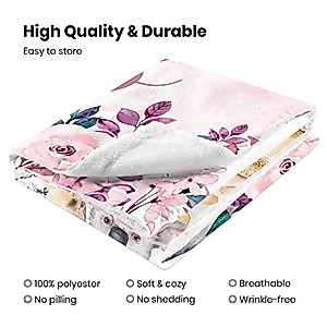 Personalized Baby Blanket for Girls with Name Custom Baby Blanket Throw Customized Name Receiving Swaddle Blanket for Infant Newborn Toddler Kid Name Blanket Soft Fleece Blanket(Woodland Animal)