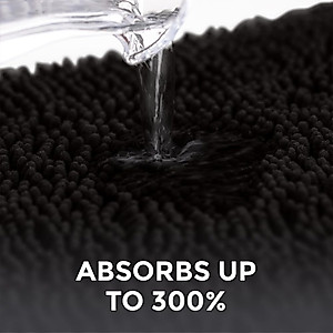 HOME GENIE Muddy Dog Machine-Washable Absorbent Soft Chenille Indoor-Doormat, Rubber Backing, Quick Dry Microfiber Mat, Entryway Front Door Mat, Home Entrance Welcome Doormats, 24x17, Soft Beige