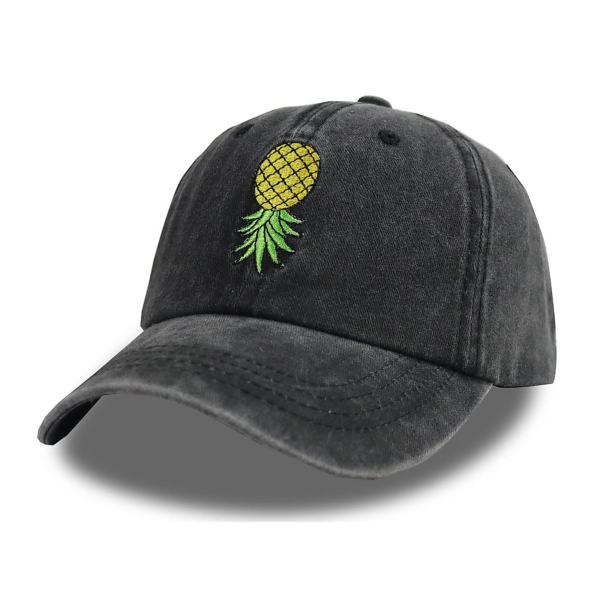 Upside Down Pineapple Gifts for Women Men, Funny Pineapple Hat for Birthday, Dad, Mom, Husband, Wife, Grandpa, Grandma, Adjustable Washed Retro Vintage Distressed Cotton Fruit Summer Baseball Cap