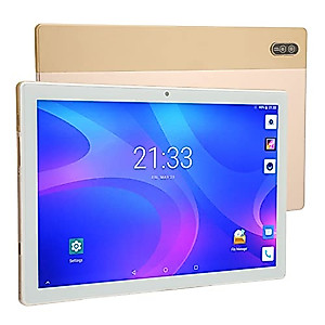 PUSOKEI 10in Gaming Tablet for Kids & Adults,8GB RAM 256GB ROM,8MP 13MP Camera,1920x1200 HD Display,Octa Cores 2.0GHZ,for Android11,8800mAh Battery.(Golden)