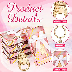 Baby Shower Party Favors Baby Bottle Opener Favors Gold Keychain Gifts Decorations Souvenirs for Girls Boys Guests Baby Birthday Gender Wedding Reveal Bridal Party Decor (Girl, 24 Pcs)