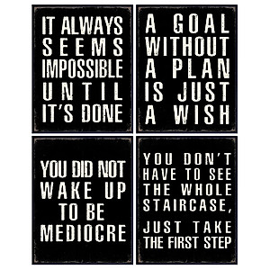 Motivation Office Wall Art & Decor - Entrepreneur Gift - Motivation Inspiration Saying - Inspirational Quotes Wall Art - Motivational Wall Art for Men - Home Office Decor - Success Motivational poster