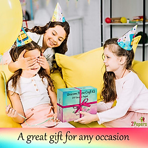 Make Your Own Unicorn Pillow Kit Arts and Crafts for Girls (No Sew), DIY Unicorn Craft Girl Ages 3 4 5 6 7 8 9 10 Years Old, Unicorn Gifts for Girls, Birthday Present, Toys For Girls, Kids Crafts