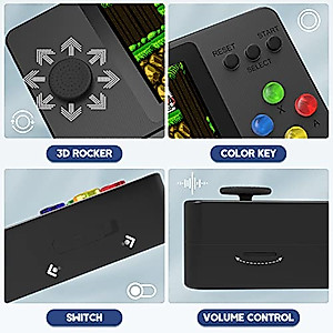 Murcycle 3D Rocker Retro Handheld Game Console with 500 Classic FC Games, 3.0 inches Screen Portable 800mAh Battery Rechargeable Video, Support TV & Two Players Present for Kids & Adults (Black)