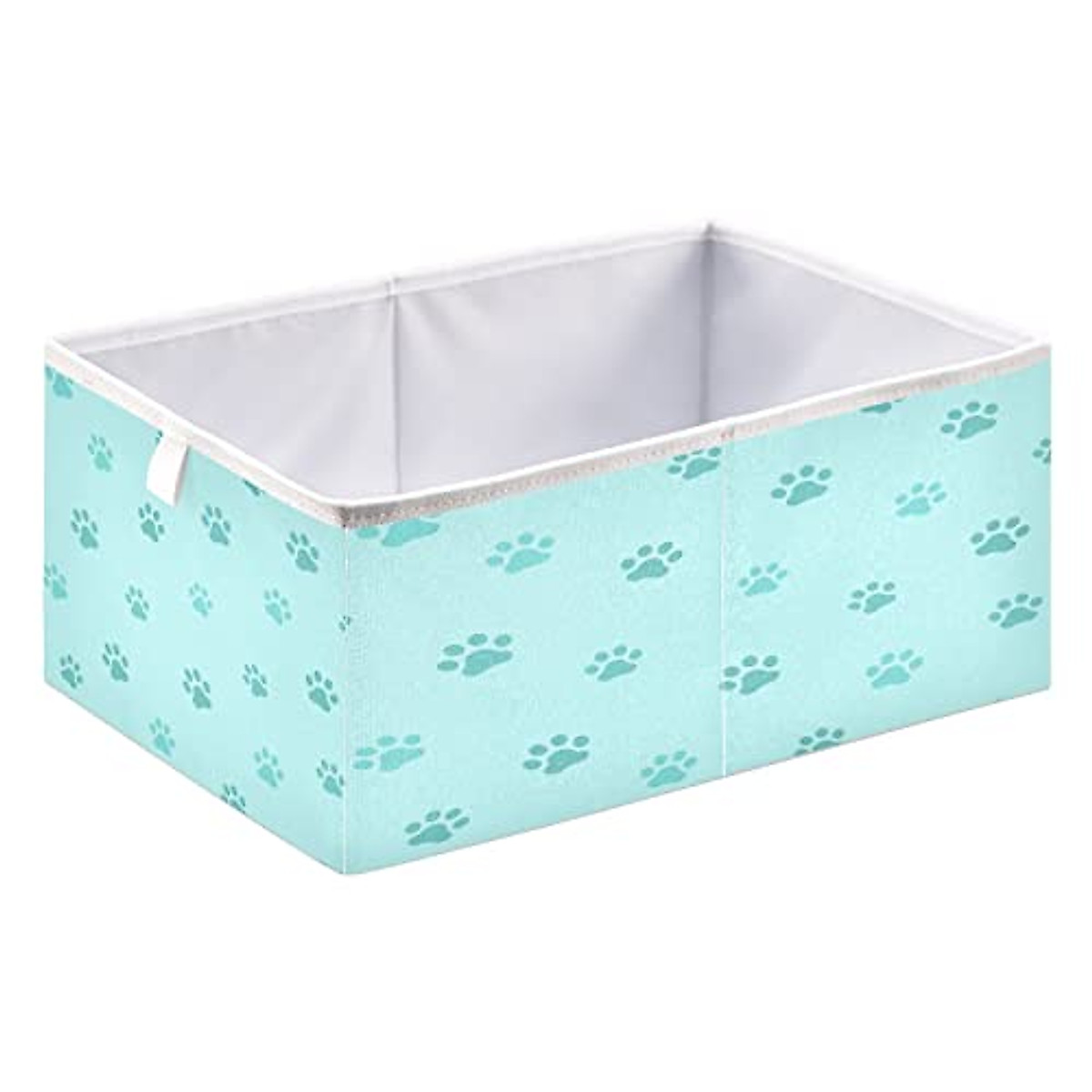 Kigai Paw Print Cube Storage Bins - 11x11x11 In Large Foldable Storage Basket Fabric Storage Baskes Organizer for Toys, Books, Shelves, Closet, Home Decor