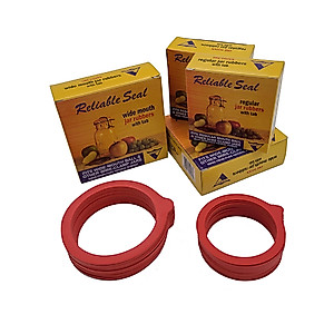 Canning Jar Seal Bundle Includes 24 Regular and 24 Wide Mouth Viceroy Jar Rubbers With Tab and 48 Dissolvable Sunivale Jar Labels Replacement Jar Seals for Old Style Canning Jars Natural Rubber Rings