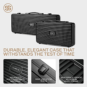 SLOWPLAY 14g Clay Poker Chips Set for Texas Hold'em, 500 PCS, with Numbered Values, Art Deco Style, and Carrying Case