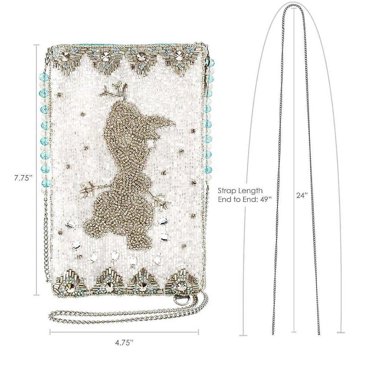 Mary Frances Ice Breaker Disney Frozen 2 Beaded Olaf Crossbody Phone Bag