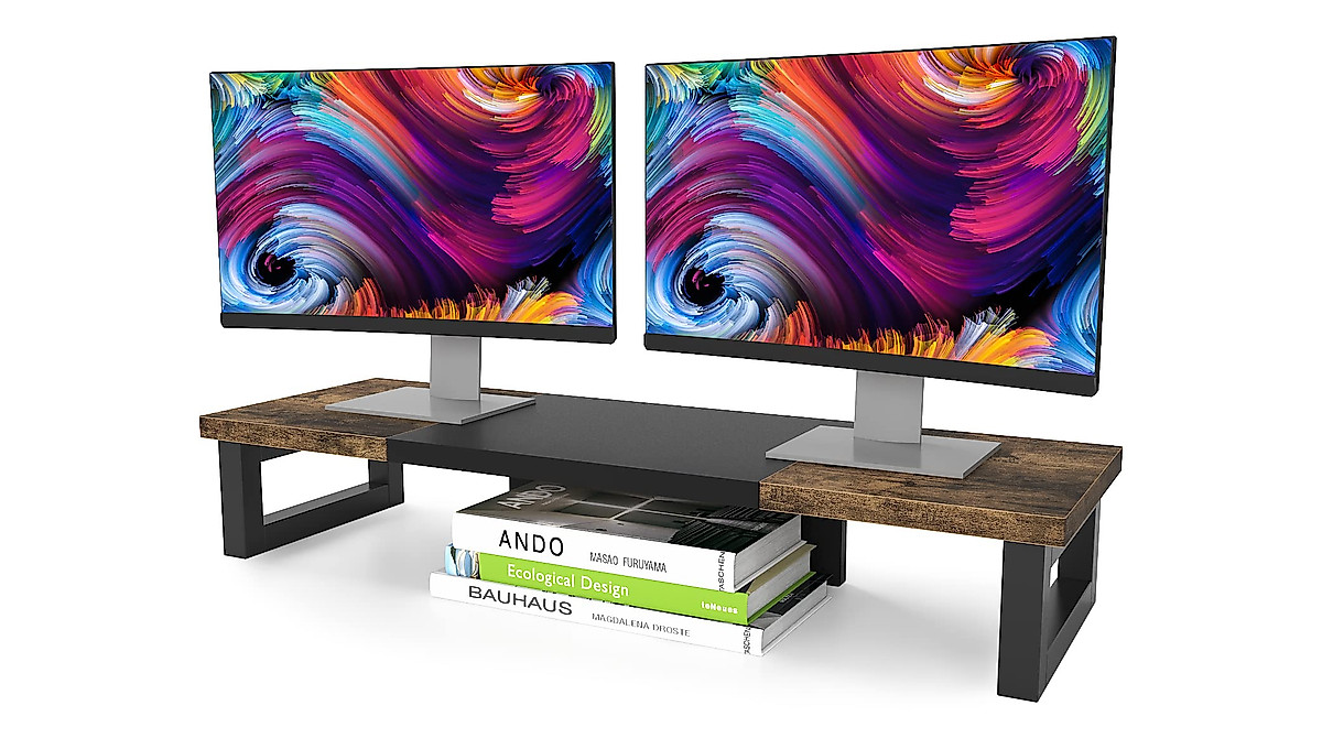 WESTREE Dual Monitor Stand Riser for 2 Monitors - Sturdy & Ergonomic