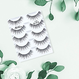 Ardell Natural False Eyelashes 110 Black - Eye-Lifting Effect Eye Makeup, Natural Look Strip Lashes - 5 Pairs, 2 Pack