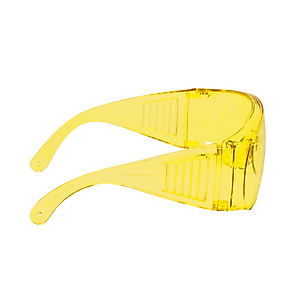 Calabria 1003 Fit Over Safety Glasses Fitover Prescription Eyewear Yellow Men Women Large Wraparound Tinted Anti Fog Scratch