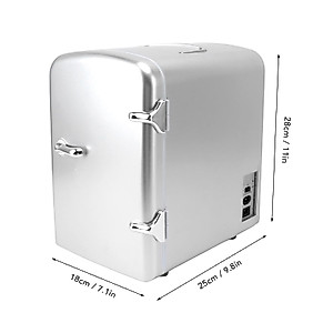 Zunate Mini Fridge, 4 Liter Portable Thermoelectric Cooler and Warmer, 6cans Travel Compact Refrigerator, Personal Refrigerator for Skincare, Beverage, Home, Office, Car (US Plug 100-240V)