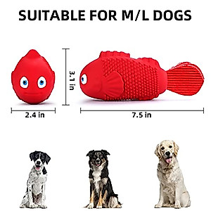 Tough Squeaky Dog Toys for Aggressive Chewers Large Breed, Dog Chew Toys, Super Chewer Dog Toys, Rubber Dog Toys for Large Dogs, Durable Dog Toys for Medium Dogs, Upgraded Indestructible Dog Toys