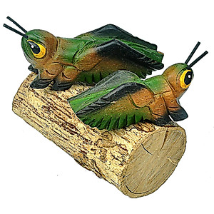 3 Pcs Handmade Wooden Percussion Instruments Animal Set, 3 Inch Wooden Frog, 4 Inch Wooden Cricket, and 2.3 Inch Wooden Owl, Artistic Craft and Unique Gift (Small)