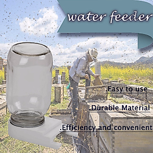 NIZEFEI 4PC Bee Hive Feeder White Beehive Entrance Feeder with Lid Bee Sugar Water Feeder of Beekeeping Supplies